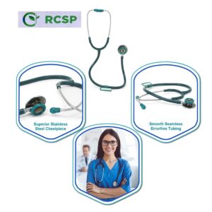 Lightweight Stethoscope for Doctors, Nurses, Students, Home Health Use, Professional Pediatric, Medical, Cardiology (Green)