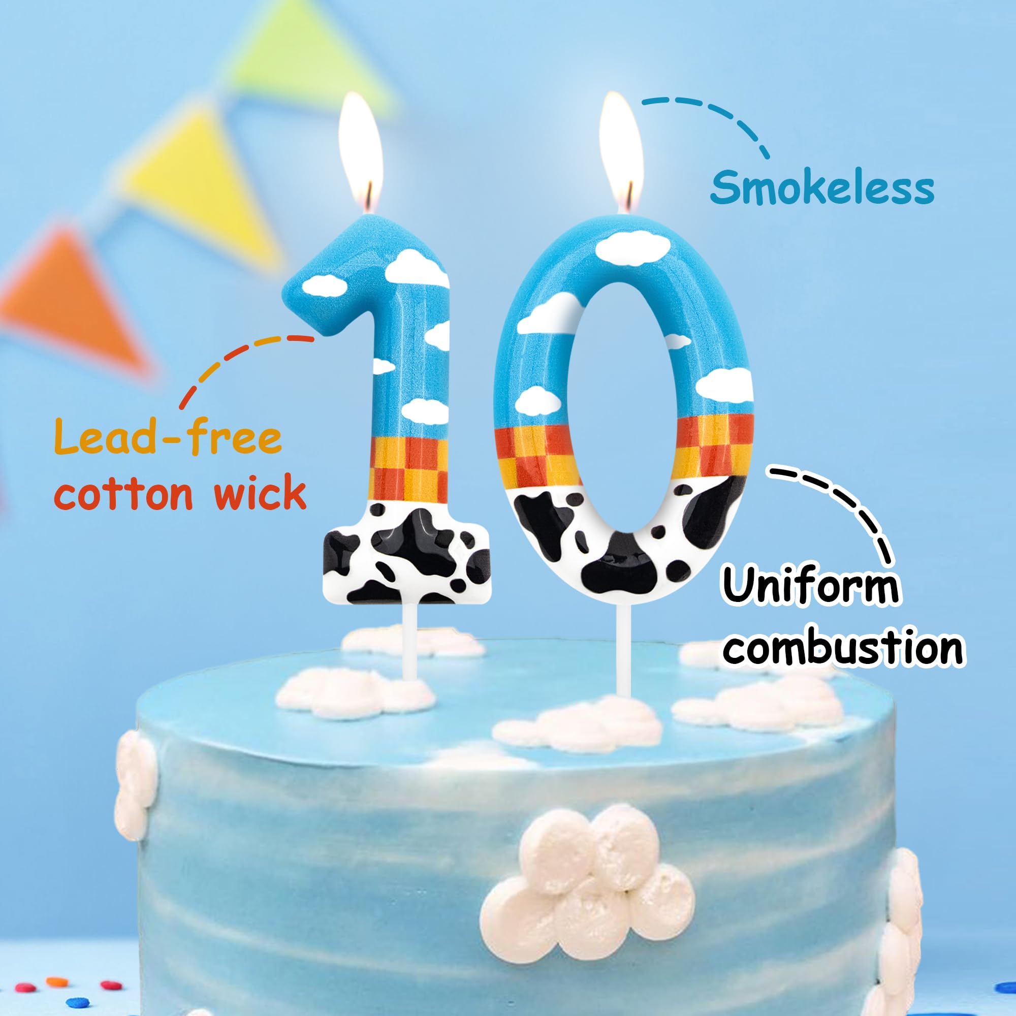 Toy Inspire Game Story 3rd Birthday Number Candles, Number 3 Candle Cake Toppers for Cartoon Story Themed Parties, 3rd Birthday Cake Candles for Boys and Girls, Kids Party Supplies