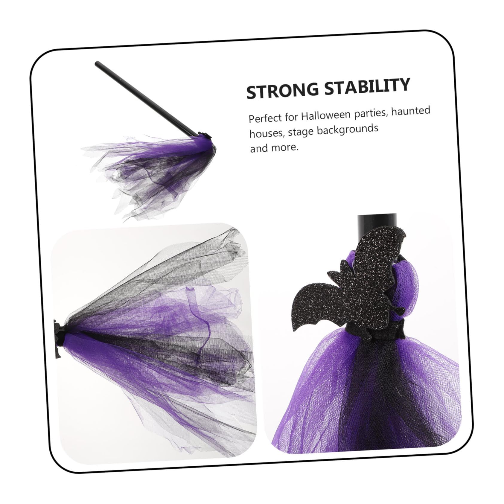 Holibanna 1pc Halloween Broom Besom for Party Creative Halloween Besom Witch Broomstick Costume Witch Broom Halloween Decoration Witch Broom Party Decoration Besom Prop Purple Plastic