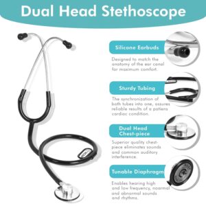 Lightweight Stethoscope for Doctors, Nurses, Students, Home Health Use, Professional Pediatric, Medical,