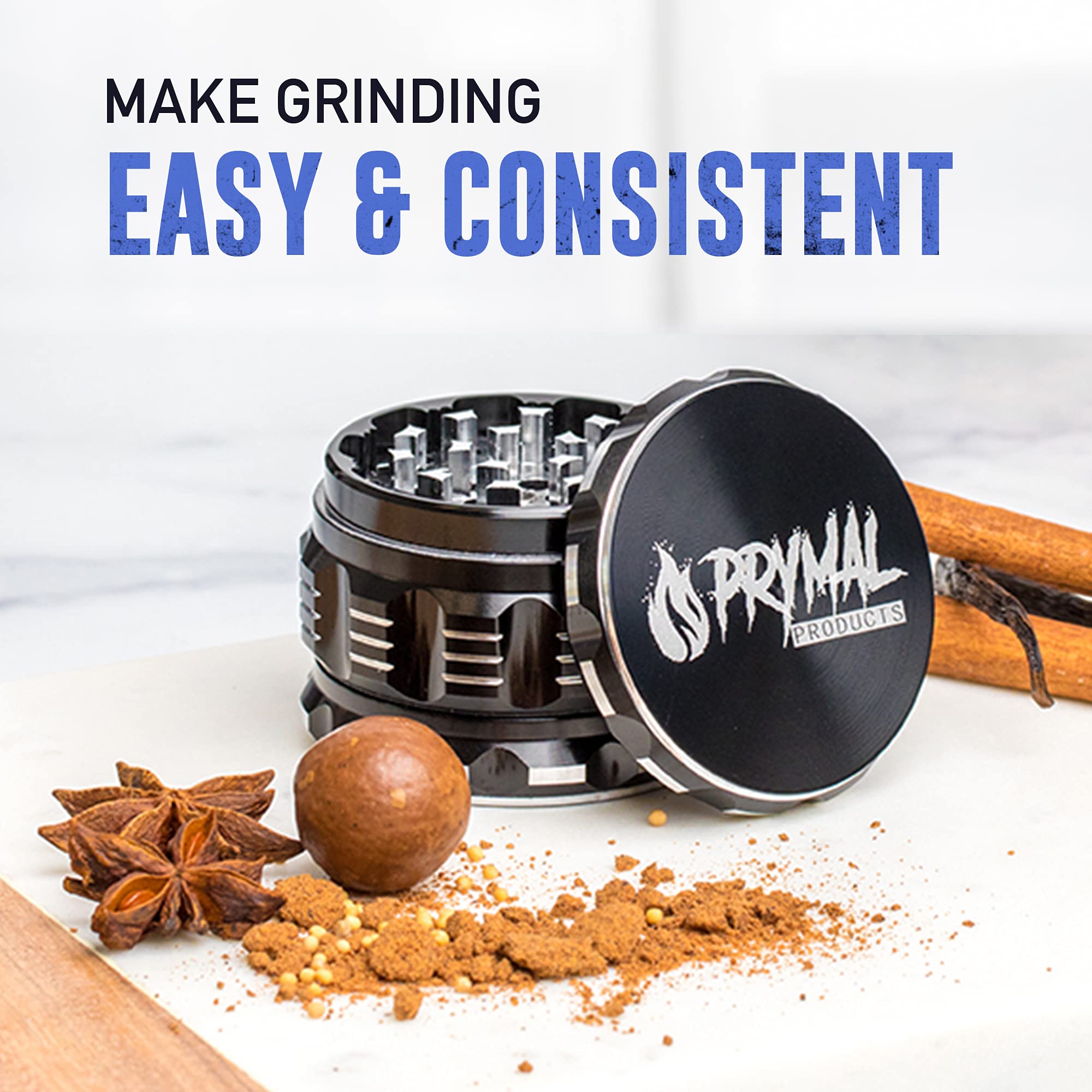 Kitchen Spice Grinder Aluminum 2.5 Inch (Black)