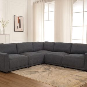 Txtin's 5 Seater L Shaped Couches for Living Room, 103" V Shaped Sectional Corner Couch, Modular Sectional Sofa for Living Room Set, Grey