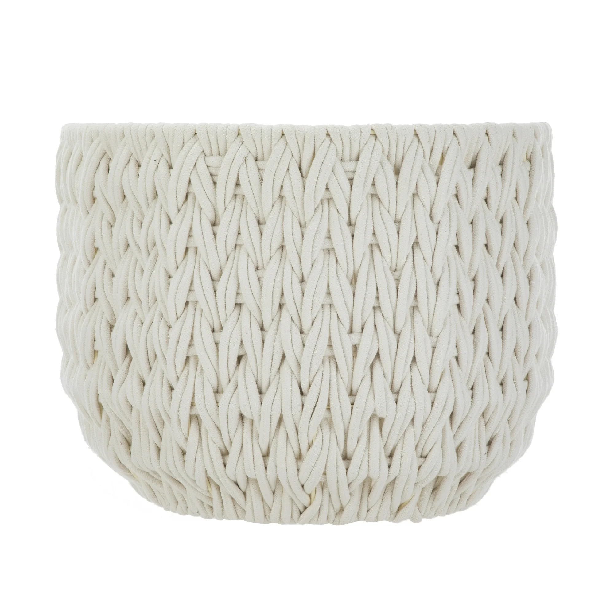 The New BH&G Extra Large White Woven Rope Decorative Storage Basket