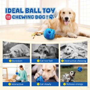 Interactive Frozen Treats Dog Toy with Mold, Dispensing Toys for Aggressive Chewer No-Boredom, Skull Fillable Slow Feeder with Rope, Tough Rubber Puzzle Dog Ball Keep Them Busy Mental Enrichment Toys