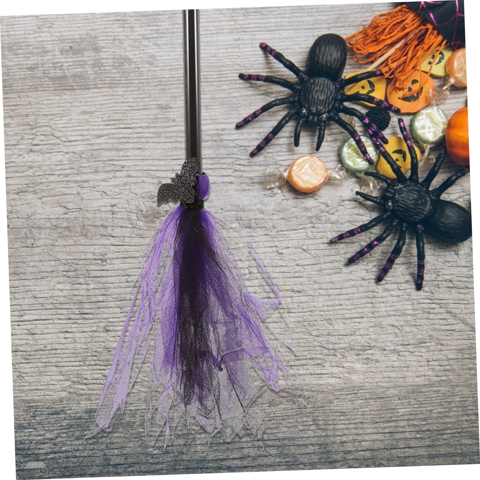 Holibanna 1pc Halloween Broom Besom for Party Creative Halloween Besom Witch Broomstick Costume Witch Broom Halloween Decoration Witch Broom Party Decoration Besom Prop Purple Plastic