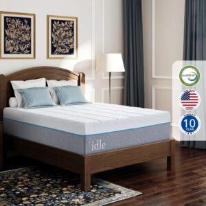 EGOHOME King Mattress 14 Inch Cooling Gel Memory Foam, Fiberglass Free, Mattress Bed in a Box for Back Pain Relief, Medium Firm, CertiPUR-US Certified, 76”x80”x14”, White