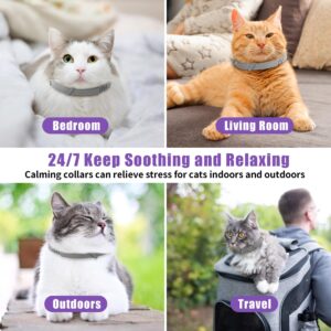 Yirr Calming Collar for Cats, Cat Calming Collar, Cat Pheromone Collar, Cat Calming Collar for Indoor Outdoor Cats, Relaxing Pheromone for Cat Relief Stress Anxiety Fighting Scratching, 4 Pack(Grey)