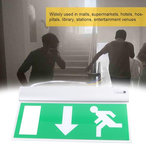 Emergency Exit Sign, LED Exit Sign, Exit Sign with Emergency Lights, Safety Indicator Lamp for Hotel Shopping Malls Supermarkets Hospital