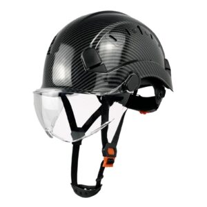 industrial safety helmet c+e safety helmet with visor carbon fiber pattern industrial work construction hard hats visor abs caps for engineer(br bk hat cv)