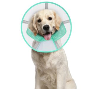 supet soft dog cone collar for large medium dogs, e collar for dogs after surgery to stop licking, comfortable elizabethan collar, cone of shame alternative, adjustable pet recovery collar (l)