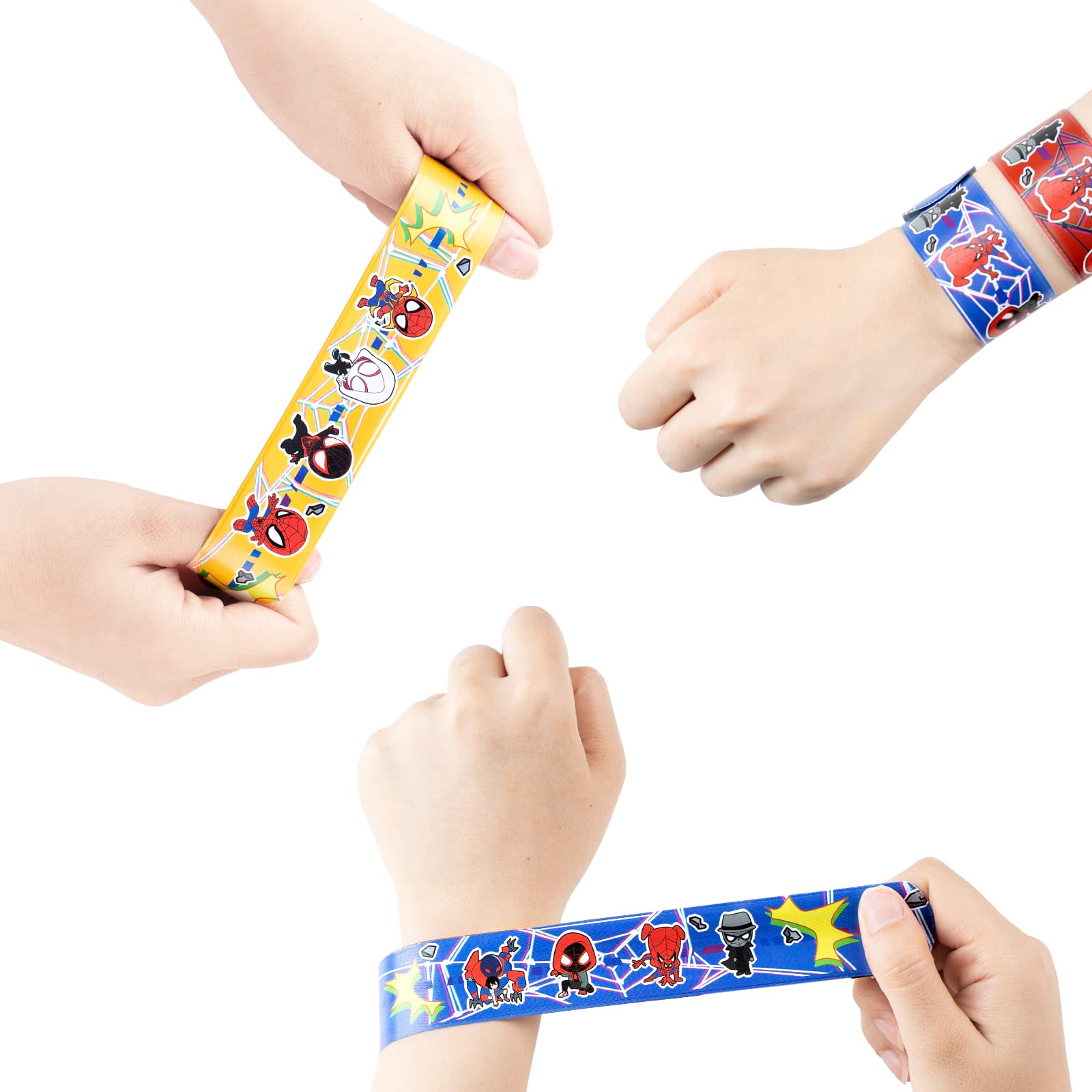 TLTSDWQ 82Pcs Birthday Party Favors,Slap Wristband Set,include 32Pcs Slap Wristband and 50Pcs Stickers,Best for Fill Up the Goodie Bags for Game Themed Birthday Party