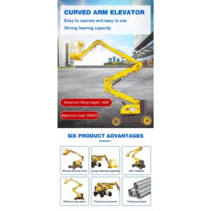 2 Tons Electric Folding Forklift Towable Vehicle Mounted Articulating Boom Lift 30 Meters