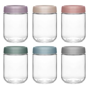 Xileanalee Overnight Oats Containers with Lids 6 Pack-16 Oz Mason Jar with Lids-Overnight Oats Jars Glass Food Storage Containers for Chia Seed Pudding Salad Cereal Coffee Spices