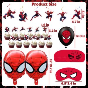 Spider Birthday Decorations, Spider Party Decorations Include Happy Birthday Banner Balloons Spider Masks Spider Stickers Tablecloth Supplies for Theme Birthday Party Decorations