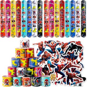 tltsdwq 82pcs birthday party favors,slap wristband set,include 32pcs slap wristband and 50pcs stickers,best for fill up the goodie bags for game themed birthday party