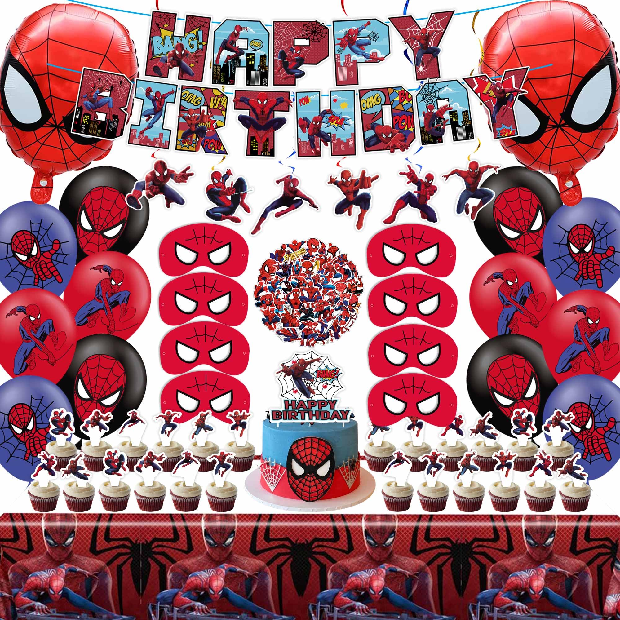 Spider Birthday Decorations, Spider Party Decorations Include Happy Birthday Banner Balloons Spider Masks Spider Stickers Tablecloth Supplies for Theme Birthday Party Decorations