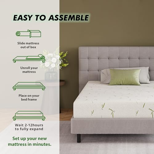 Emerspring 6 Inch Gel Memory Foam Mattress Medium-Firm Mattress, Premium Pressure, Mattress in a Box, CertiPUR-US Certified, Twin