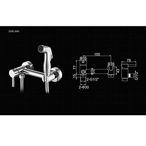 BINCAVIDOU Brass Bidet Faucet Two Function Bathroom Bidet Shower Sprayer Hot and Cold Water Bidet Sprayer for Toilet Kids Sprayers Chrome