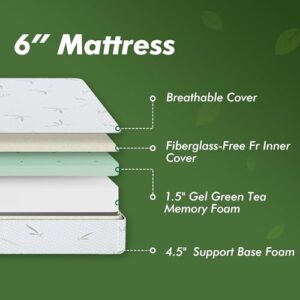 Emerspring 6 Inch Gel Memory Foam Mattress Medium-Firm Mattress, Premium Pressure, Mattress in a Box, CertiPUR-US Certified, Twin