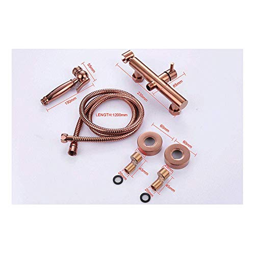 BINCAVIDOU Rose Gold Bidet Faucet Bidet Sprayer for Toilet Hot and Cold Water Manual Sprayer Bathroom Sprayer Kit