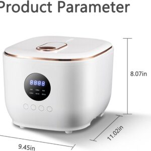 Low Carb Rice Cooker Smart Rice Cooker Digital Rice Cooker 6 Cup (Uncooked) With Stainless Steel Steamer 8h Keep Warm, Timer, White