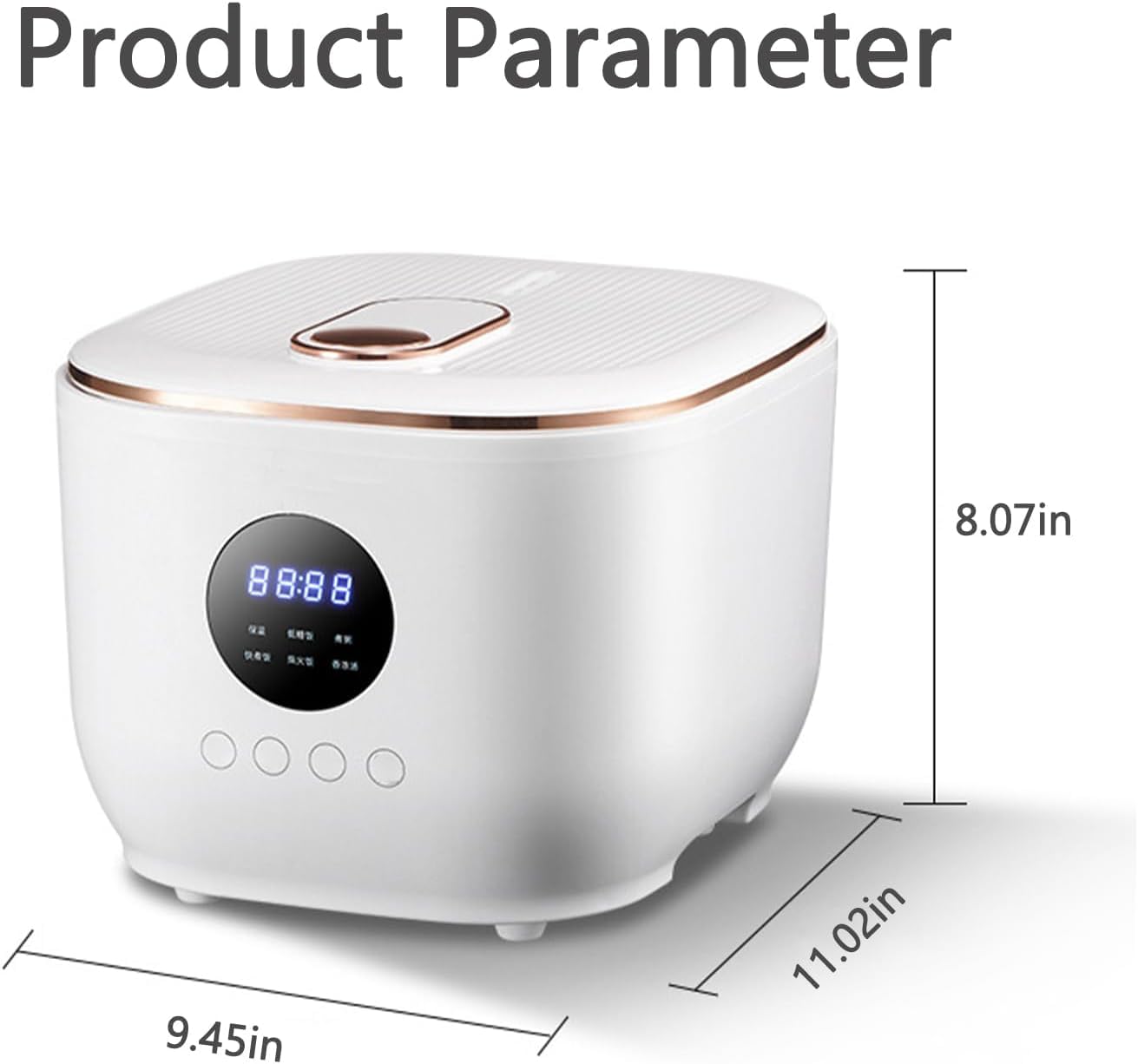 Low Carb Rice Cooker Smart Rice Cooker Digital Rice Cooker 6 Cup (Uncooked) With Stainless Steel Steamer 8h Keep Warm, Timer, White