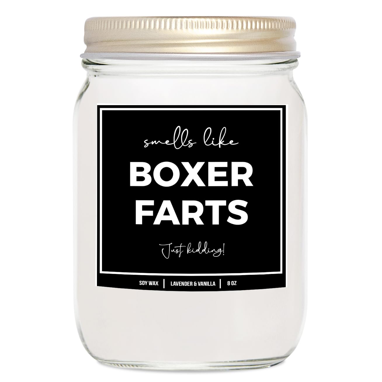 YouNique Designs Boxer Gifts for Dog Lovers - Dog Fart Candle 8oz, Boxer Dog Gifts for Men, Women, Owners - Boxer Dad, Boxer Mom Gifts Idea - Boxer Dog Decor, Accessories (Lavender & Vanilla)