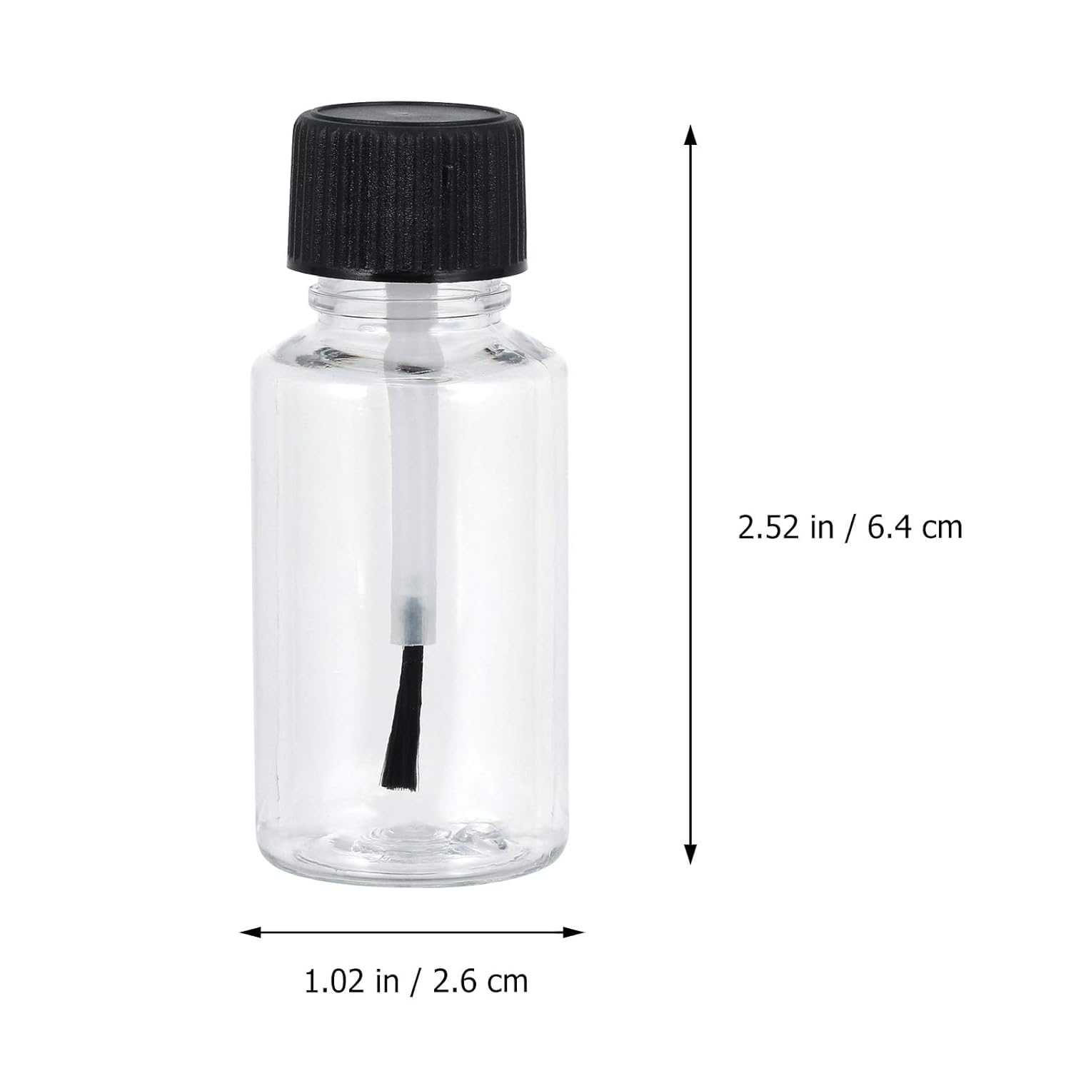 YuanHolumid 4Pcs Clear 20ml Empty Refillable Nail Polish Bottles Transparent Glass Nail Varnish Bottles Containers with Brush Cap for Nail Art Nail Polish Nail Art and Polish Foot, Hand and Nail Care