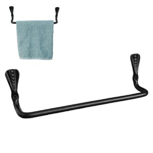 hand forged farmhouse hand towel bar iron handmade wall mounted kitchen towel rack blacksmith twisted towel holder home and classic look heavy duty modern towel holder matt black by living ideas