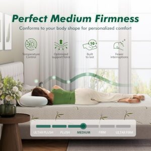 Emerspring 6 Inch Gel Memory Foam Mattress Medium-Firm Mattress, Premium Pressure, Mattress in a Box, CertiPUR-US Certified, Twin