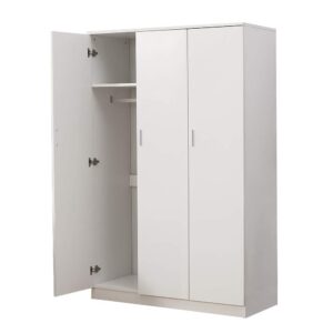 Panana 3 Door Wardrobe, Armoires with Storage Shelves and Hanging Rail Clothes Storage Cabinet for Bedroom