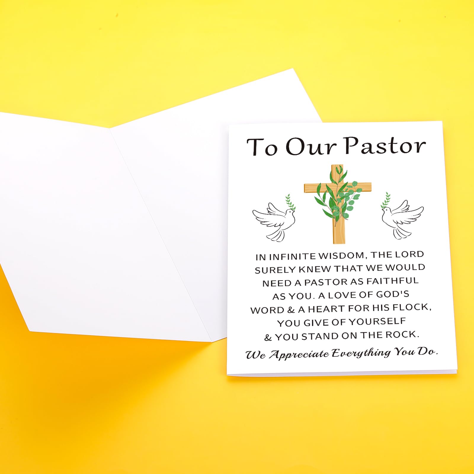 TI-EDC Thanksgiving Card for Pastor, Pastor Appreciation Card Gifts Pastor Gifts for Men MinisterReligious Scripture Gifts Baptism Christian Faith Gift Pastoral Gift from Church Thank You Card