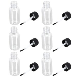 YuanHolumid 4Pcs Clear 20ml Empty Refillable Nail Polish Bottles Transparent Glass Nail Varnish Bottles Containers with Brush Cap for Nail Art Nail Polish Nail Art and Polish Foot, Hand and Nail Care