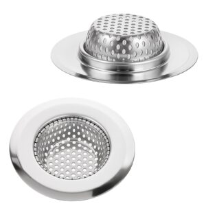 2pcs bathtub drain strainer 2.83 inch stainless steel shower drain hair catcher shower bathtub drain cover bathroom sink strainer filter basket for sink wash basin floor drain