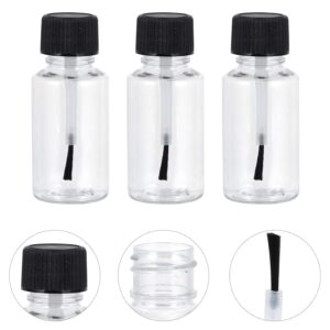 YuanHolumid 4Pcs Clear 20ml Empty Refillable Nail Polish Bottles Transparent Glass Nail Varnish Bottles Containers with Brush Cap for Nail Art Nail Polish Nail Art and Polish Foot, Hand and Nail Care