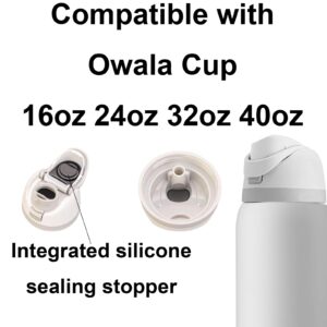 Replacement Lid Cap for Owala Freesip Water Bottle, One Button Push-To-Open Bottle Top Cap Compatible with Owala Cup 16oz 24oz 32oz 40oz, BPA-Free Stopper Cap for Owala Leak-Proof Lid (Black)