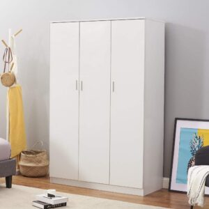 panana 3 door wardrobe, armoires with storage shelves and hanging rail clothes storage cabinet for bedroom