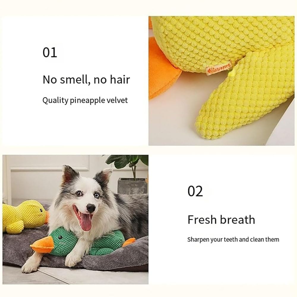 Mellow Dog Calming Duck, Calming Duck Dog Toy Bright Yellow, The Mellow Dog Calming Duck, Yellow Duck Dog Toy, The Calming Duck Dog Toy, Dog Toy Duck with Squeaker (1PCS Large)