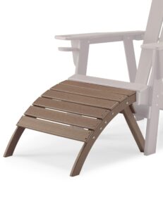 bupplee folding adirondack ottoman for adirondack chair, hdpe all weather outdoor footrest poly lumber adirondack footstool for patio, backyard, garden, easy to assemble & storage - teak