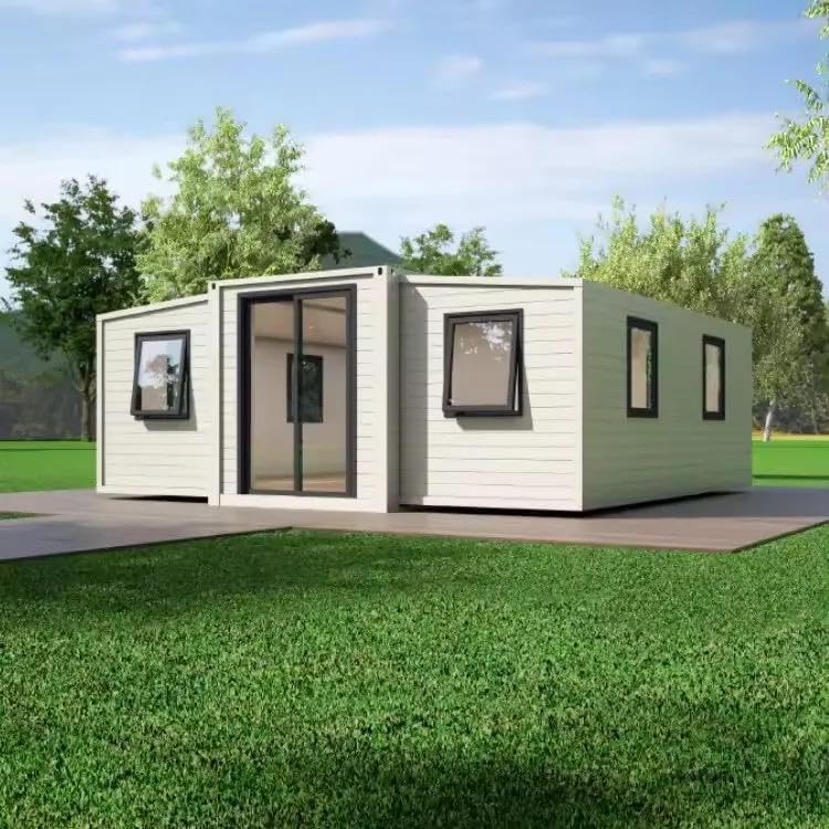 40x20ft Expandable Portable Tiny Home with Complete Living Facilities | Fully Functional Prefab House for Temporary Living, Rentals, or Vacation Use