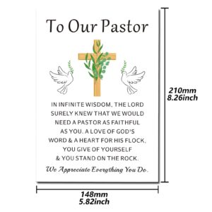 TI-EDC Thanksgiving Card for Pastor, Pastor Appreciation Card Gifts Pastor Gifts for Men MinisterReligious Scripture Gifts Baptism Christian Faith Gift Pastoral Gift from Church Thank You Card