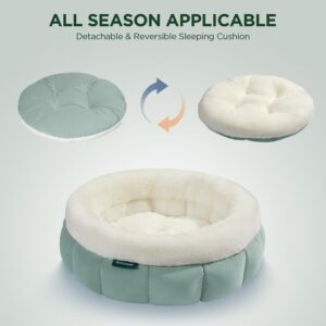 BALANCE Round Cat Beds for Indoor Cats - Donut Dog Beds for Small Dogs, Washable Pet Bed for Puppy and Kitten with Anti-Slip Bottom