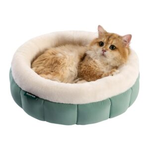 balance round cat beds for indoor cats - donut dog beds for small dogs, washable pet bed for puppy and kitten with anti-slip bottom