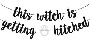 this witch is getting hitched banner, bride or die, till death do us part, halloween theme wedding bridal shower party decorations