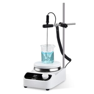 lachoi magnetic stirrer hot plate max 280℃ 5.3 in magnetic stir plate 200-1500rpm 5000ml capacity magnetic hotplate stirrer mixer,1-999min timer,temp probe sensor&stir bar(heating/lcd display)