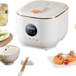 Low Carb Rice Cooker Smart Rice Cooker Digital Rice Cooker 6 Cup (Uncooked) With Stainless Steel Steamer 8h Keep Warm, Timer, White