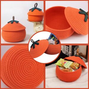 Halloween Pumpkin Basket with Lid，Pumpkin Basket，2024 New Halloween Pumpkin Treat Buckets Gift Basket，Candy Basket Decorative Cute Basket(L）