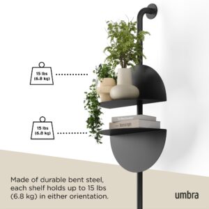 Umbra Solis Metal Display Shelf with 4 Adjustable Shelves, Black