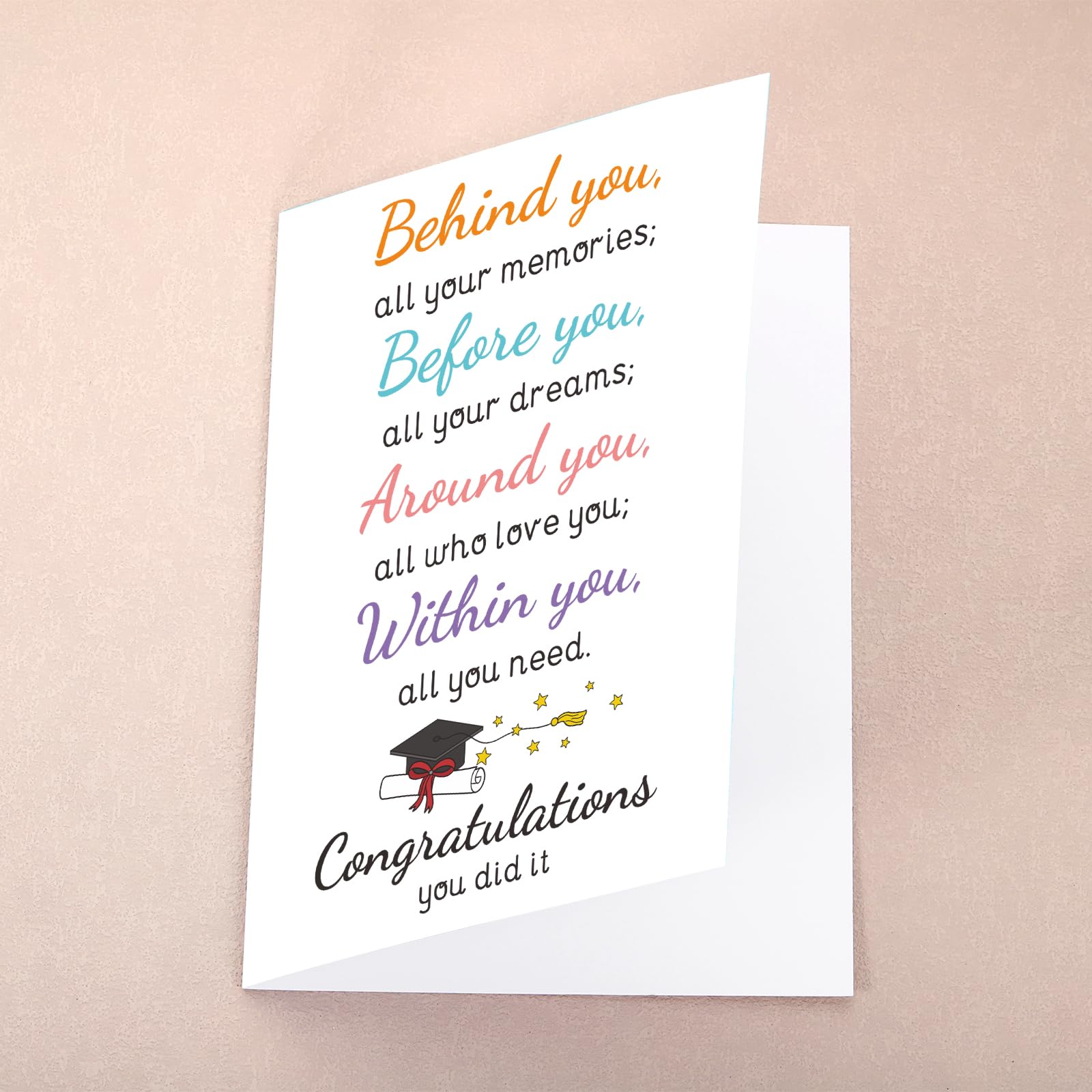 Graduation Cards, Graduation Gift Card, Graduation Cards 2024, Senior 2025 Graduation Card, College High School Graduation Card, Graduation Gifts for Him Her - 6x8 inch Folded Card include Envelope