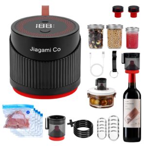 mason jars electric vacuum sealer, 4 in 1 feature suitable for vacuum bag, wine bottle, wide and regular mouth mason jar lids, vacuum container food seal storage.